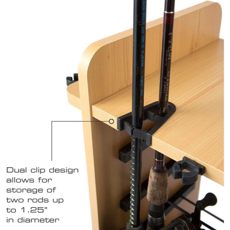 Sturdy Fishing Rod Holder with Dual Rod Clips and 4 Utility Box Storage ...