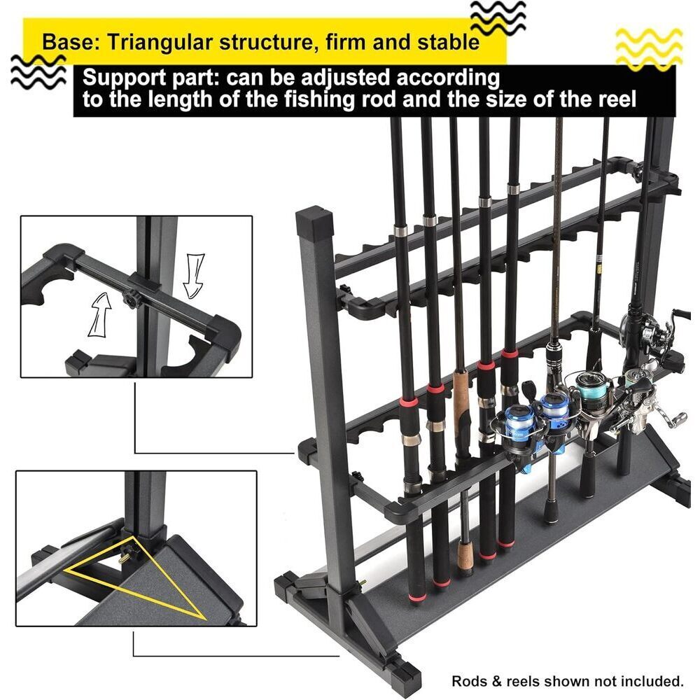 Robust & durable 24-Slot Fishing Rod Rack – FishersTribe.com