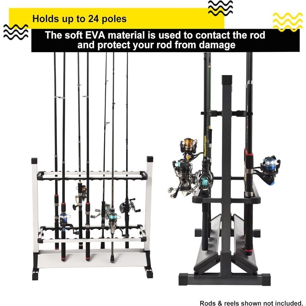 Robust & durable 24-Slot Fishing Rod Rack – FishersTribe.com