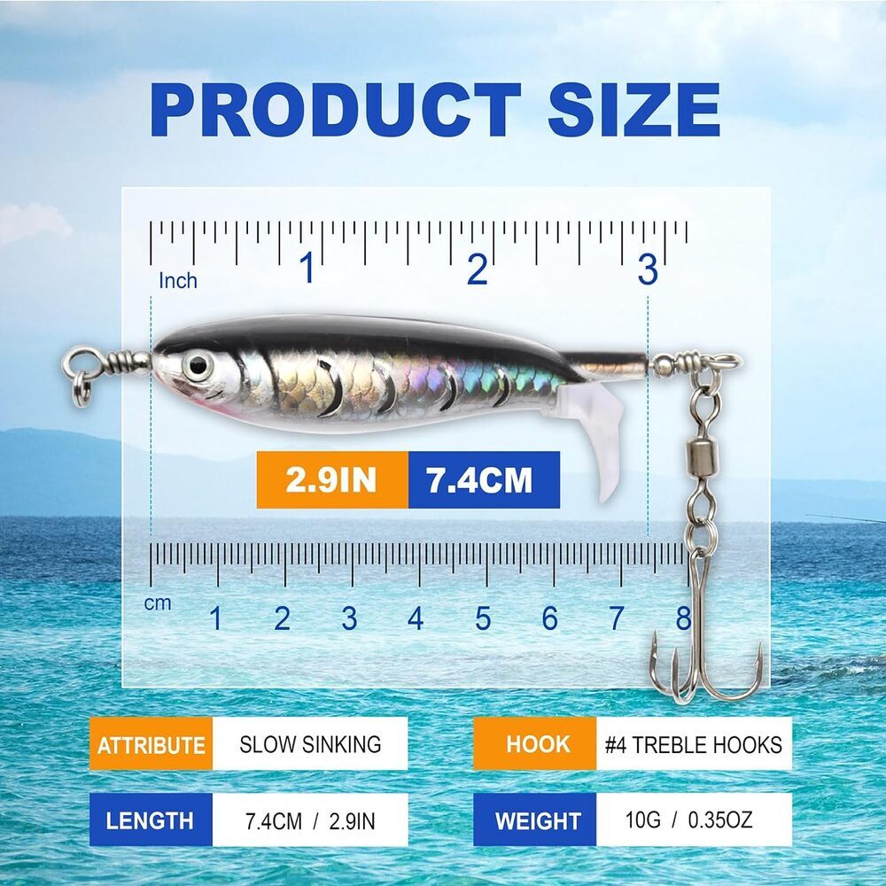 3PCS Floating Rotating Body Fishing Lures for Freshwater & Saltwater ...