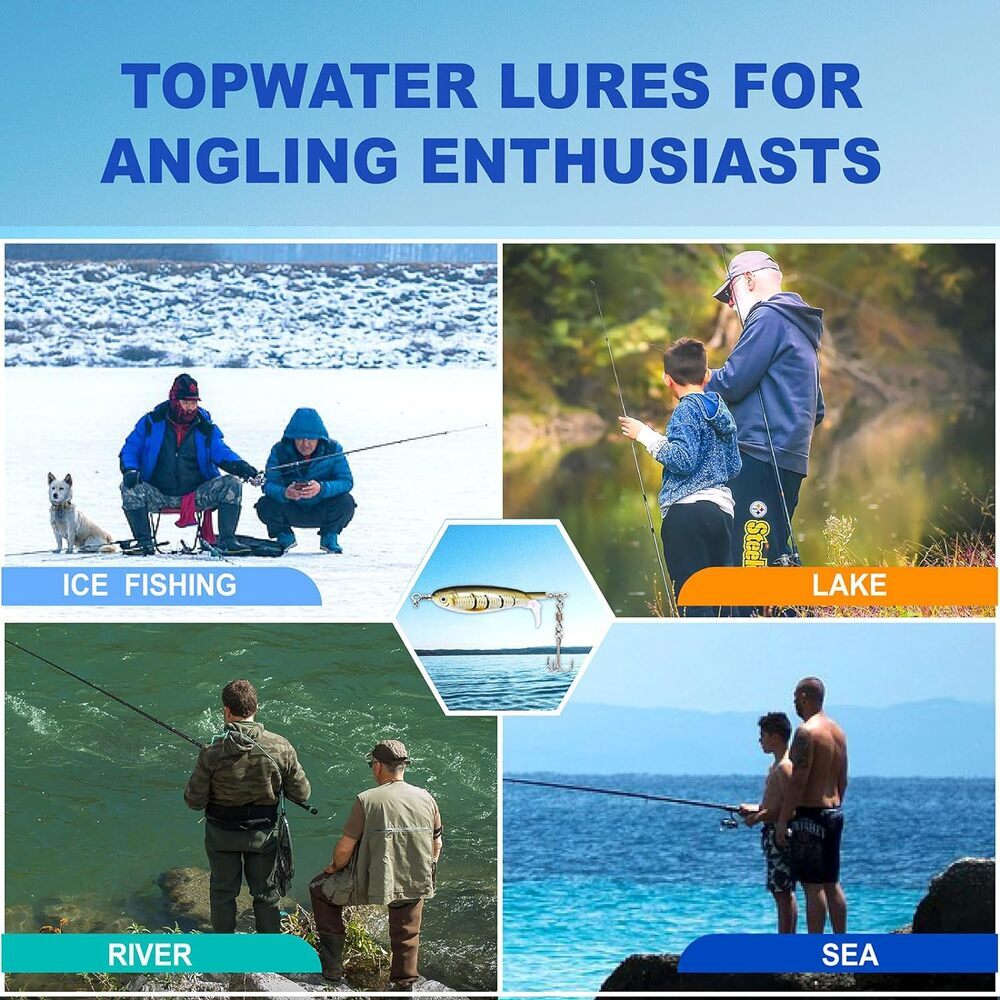 3PCS Floating Rotating Body Fishing Lures for Freshwater & Saltwater ...