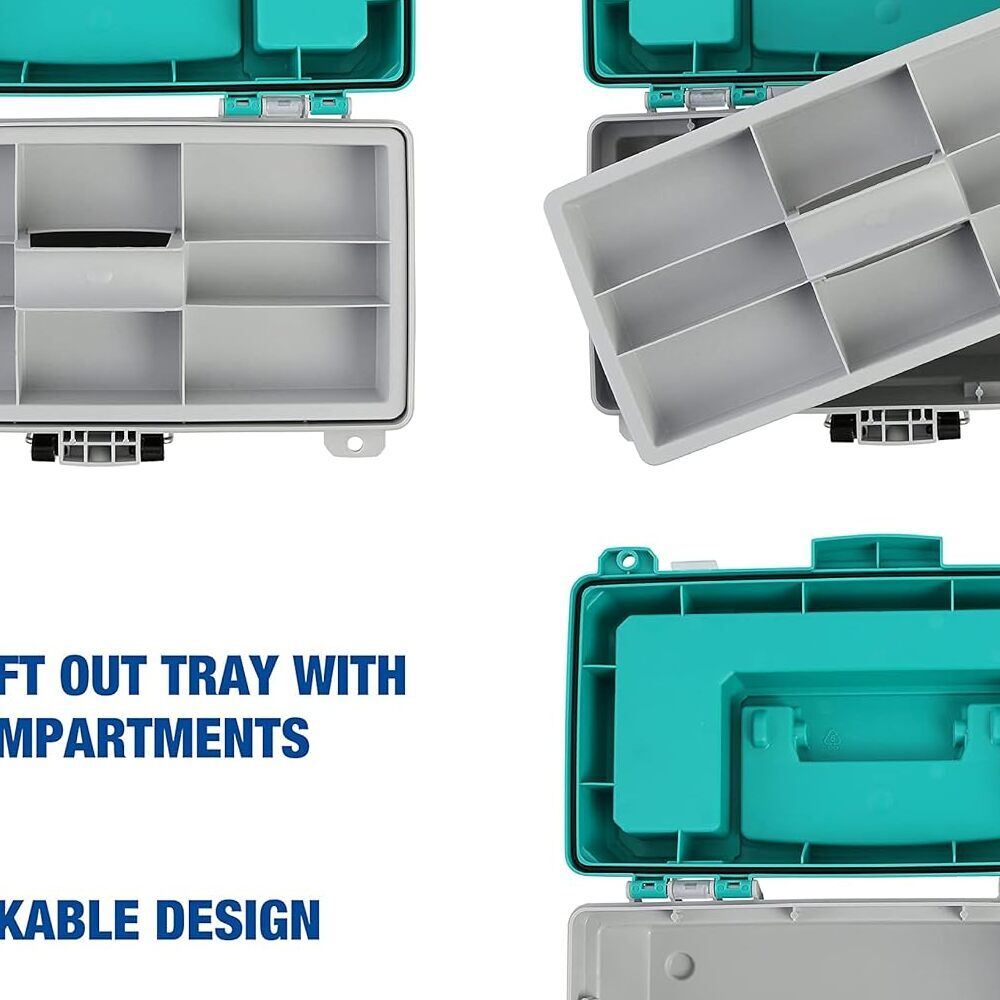 Water Resistant Fishing Tackle Box with Handy Carry Handle ...