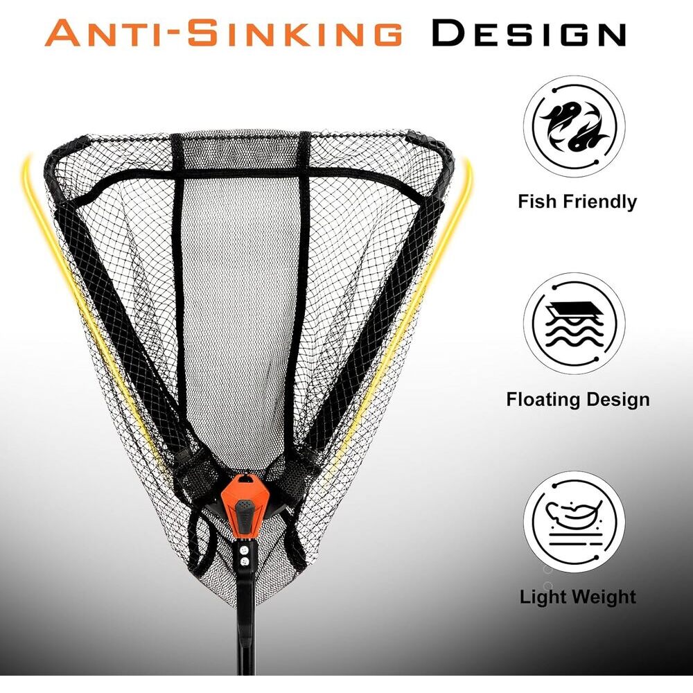 Foldable & Lightweight Fish Landing Net for Easy Catch and Release ...