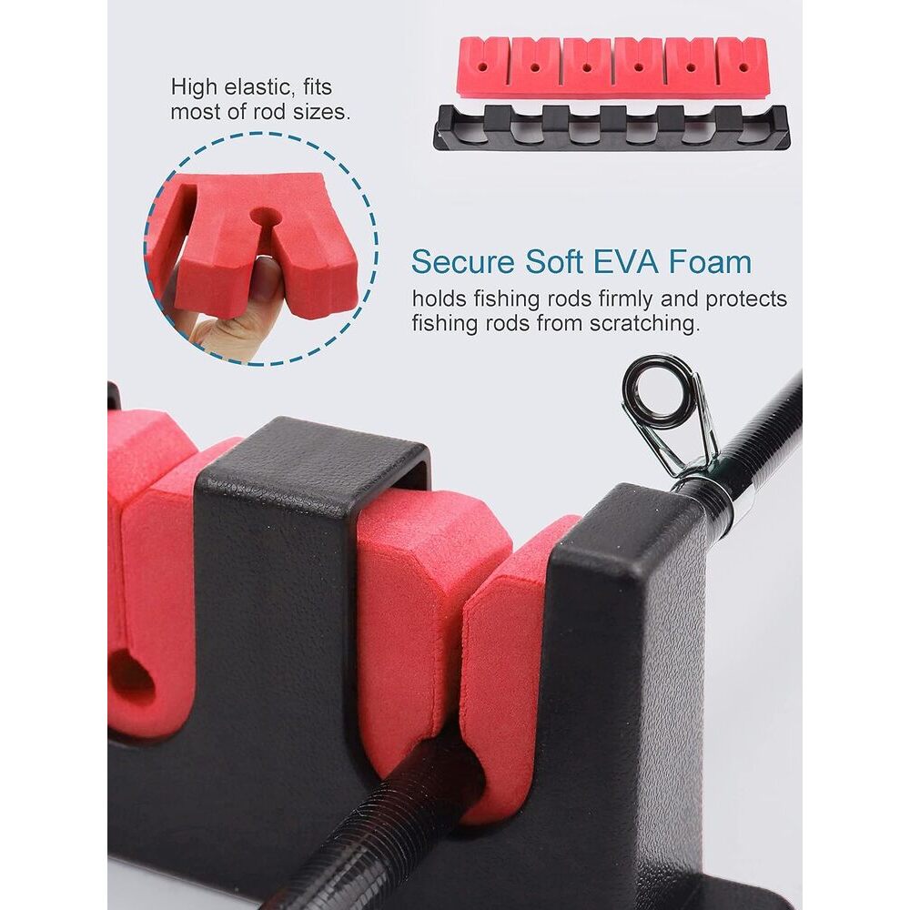 Wall-Mounted 6-Rod Fishing Rack: Compact & Space-Efficient ...